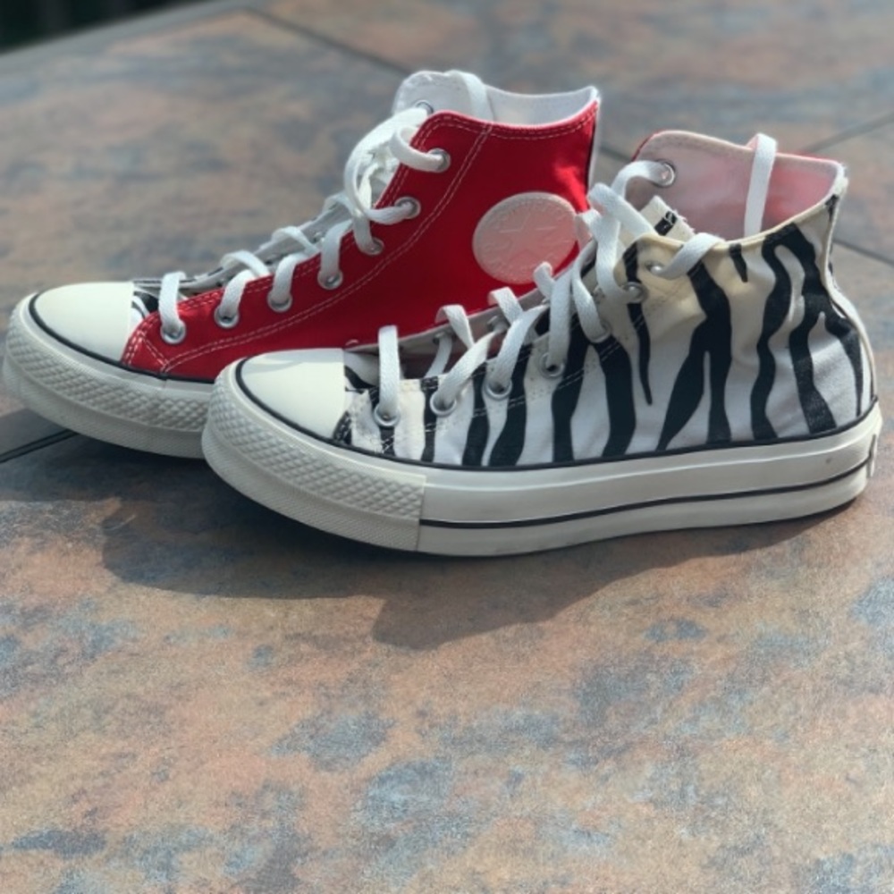 Converse Chuck Lift Platform High Top Zebra Red Canvas - Gem